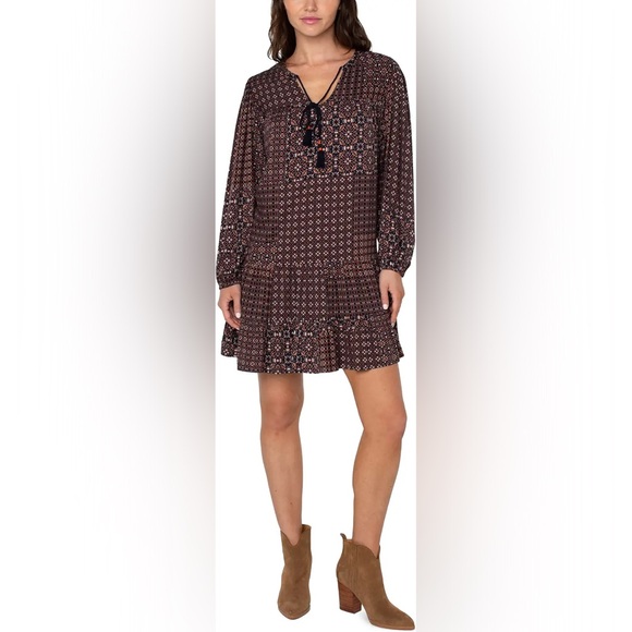 Liverpool | Dresses | Nwot Liverpool Los Angeles Patchwork Geo Ditzy ...